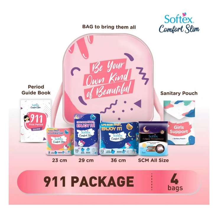 Jual SOFTEX Hello Kitty 911 First Period Kit (Random Bag) | Shopee ...