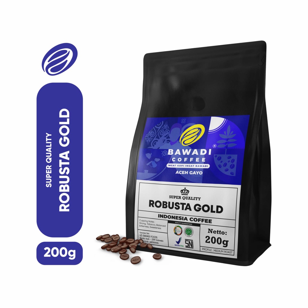 Jual Kopi Robusta Gold Premium 200gr - Bawadi Coffee - Robusta Gayo ...