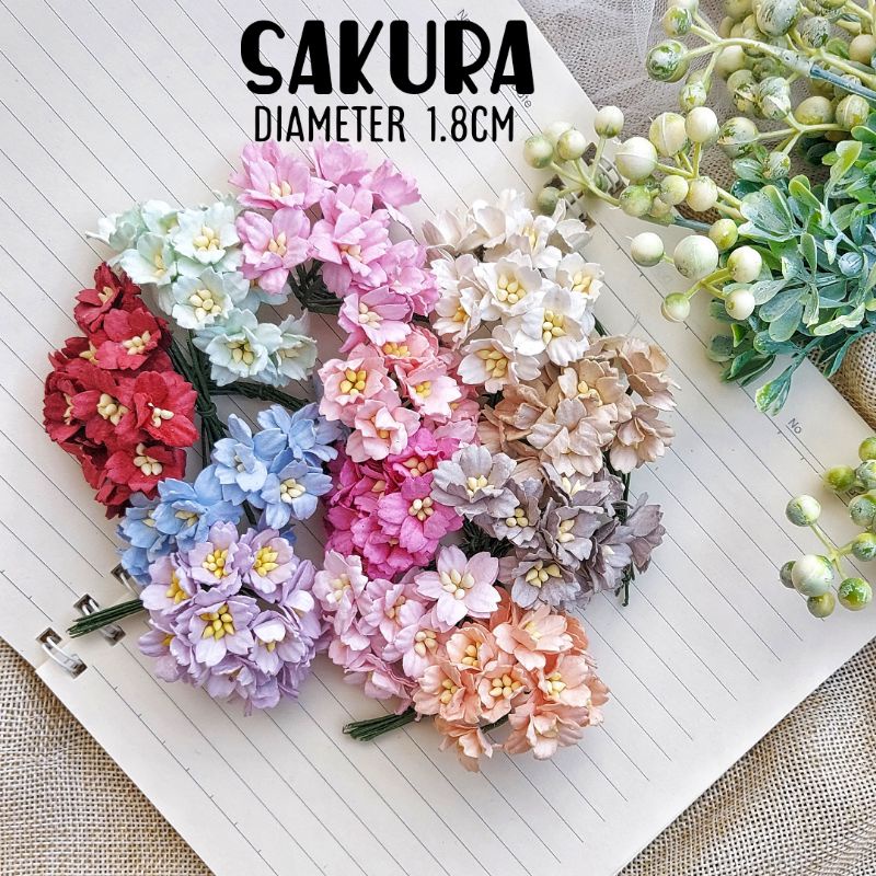 Jual sakura bunga kertas bahan mahar scrapbook ringbox | Shopee Indonesia