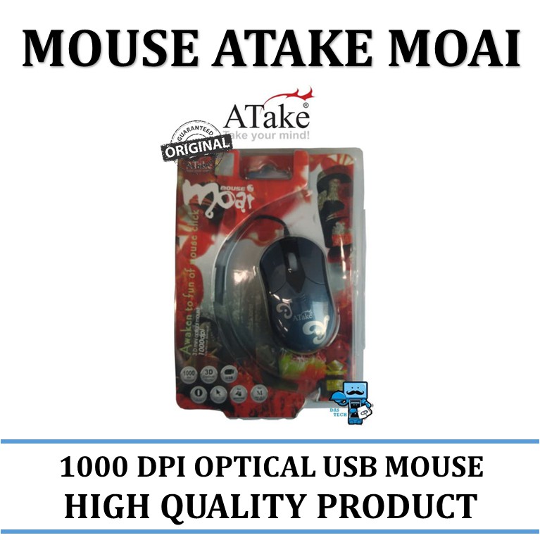 Jual Mouse USB Optical Atake Moai - Small Design 1000 DPI Mouse ...