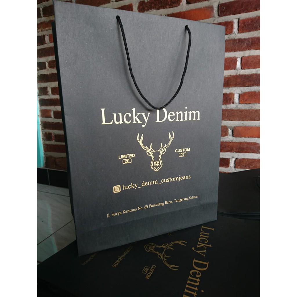 Jual PAPERBAG HITAM, Shopping bag Custom Size tebal 200 gsm | Shopee ...