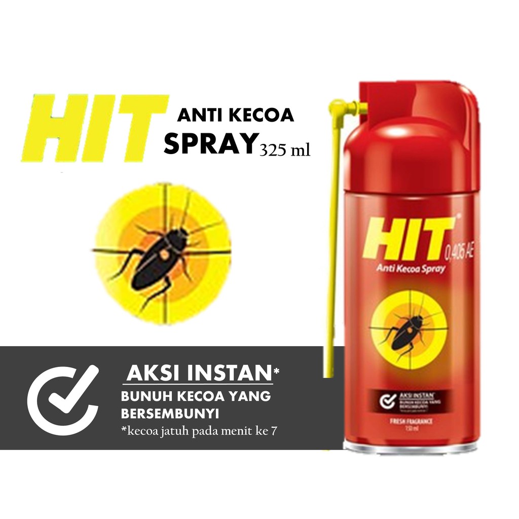 Jual HIT ANTI KECOA SPRAY 325ml /HIT SEMPROTAN PEMBASMI KECOA / HIT ...