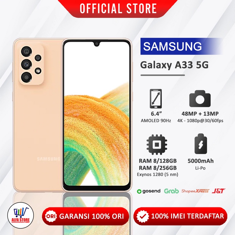 Jual HP Samsung Galaxy A33 5G NFC RAM 6/128GB - 8/128GB - 8/256GB ...