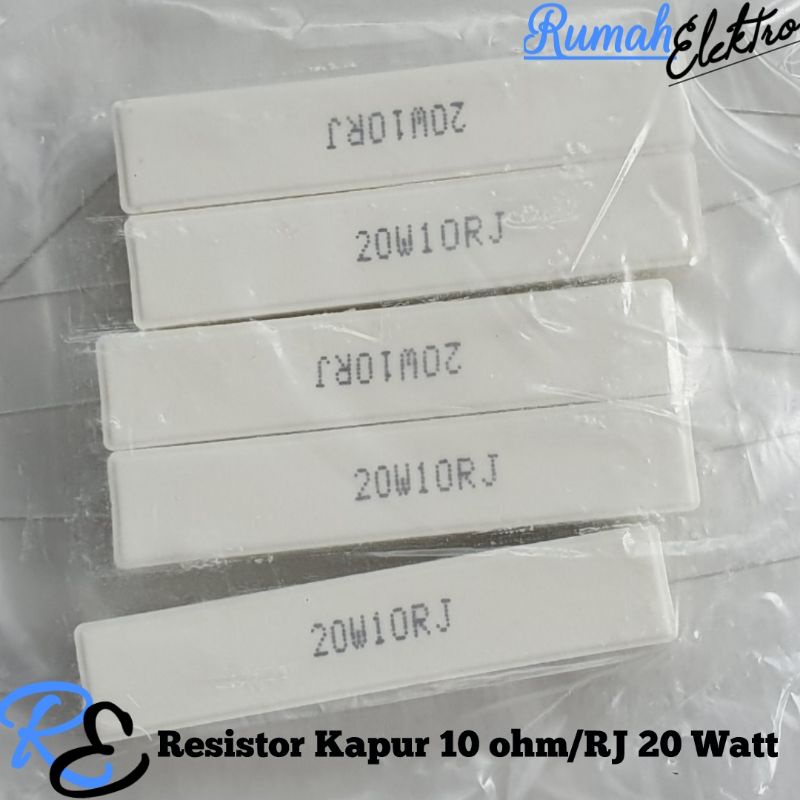 Jual RESISTOR KAPUR 20 WATT 20W 10 OHM 10 RJ Per Biji | Shopee Indonesia