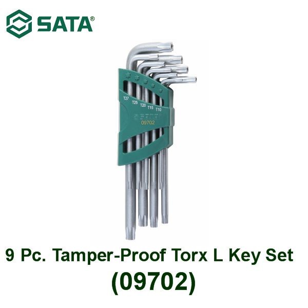 Jual KUNCI L BINTANG SATA 09702 9PC LONG TORX HEX KEY SET (TAMPER-PROOF ...