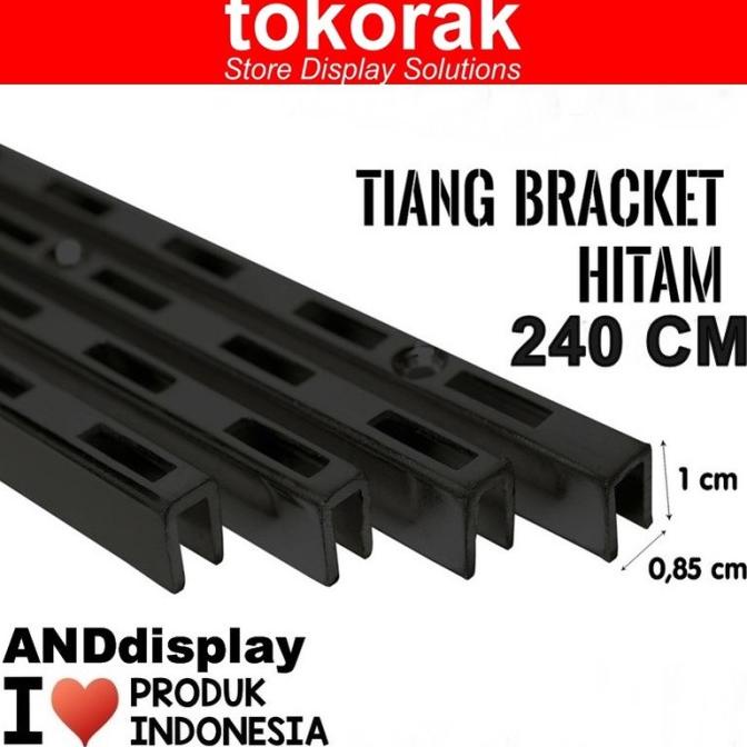 Jual Tiang Bracket Hitam 240Cm Braket Penyangga Rak Display Anddisplay ...