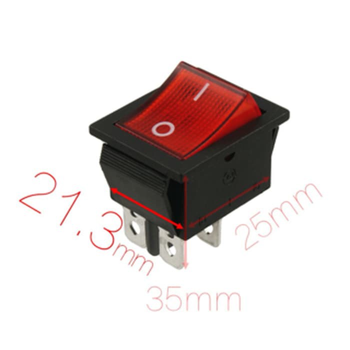 Jual Saklar switch on off 4 kaki indikator cahaya merah ac dc | Shopee ...
