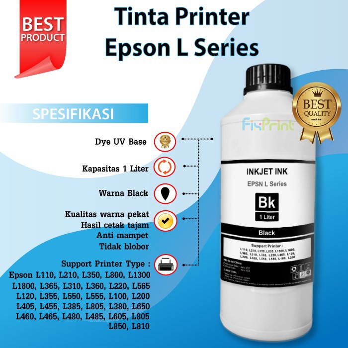 Jual Tinta Printer Epson 1 Liter L110 L210 L350 L800 L1800 L310 L360 ...