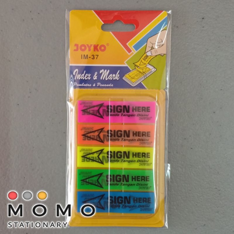 Jual sticky notes sign here/ pembatas kertas tempel warna / index ...