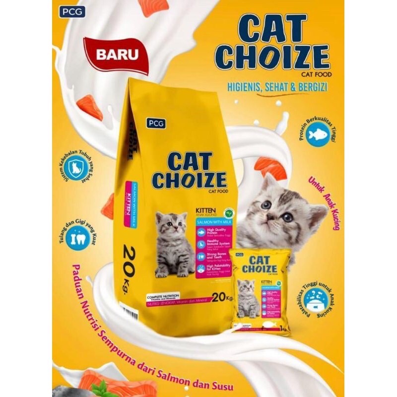 Jual CAT CHOIZE KITTEN 20 KG KUNING & PINK FRESH REPACK 1 KG | Shopee ...