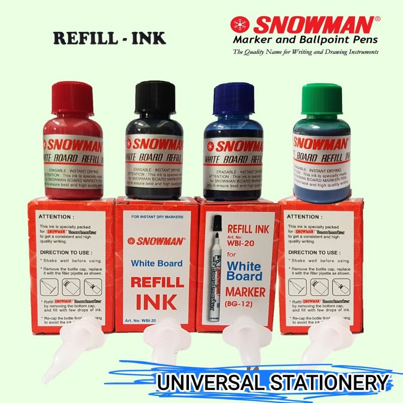 Jual (1 Pcs) Tinta Refill Spidol White Board Snowman / Isi Ulang Tinta ...