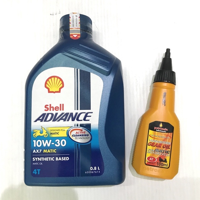 Jual PAKET OLI MOTOR SHELL AX7 MATIC 0.8 L 10W-40 DAN OLI GARDAN 100 ...