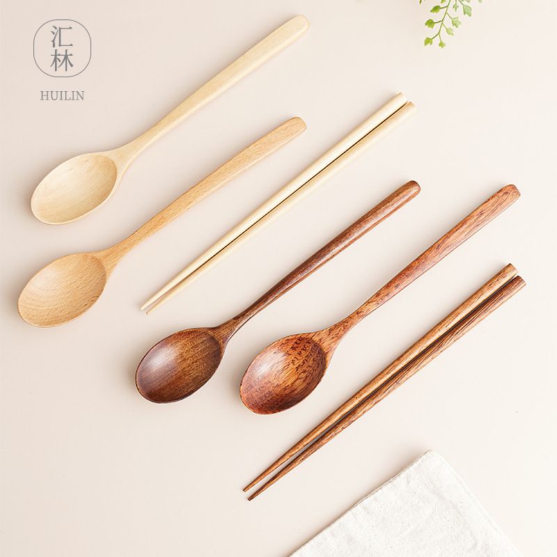 Jual sendok makan kayu 23cm / sumpit kayu korea / sendok kayu korea ...