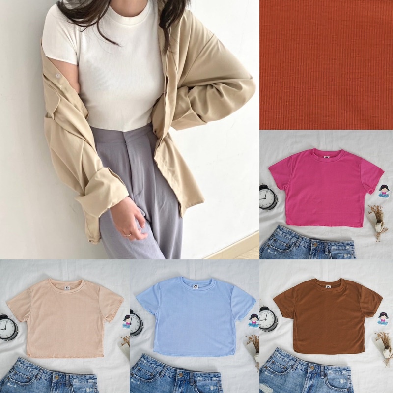 Jual GFS BASIC CROP KNIT RIB | Shopee Indonesia