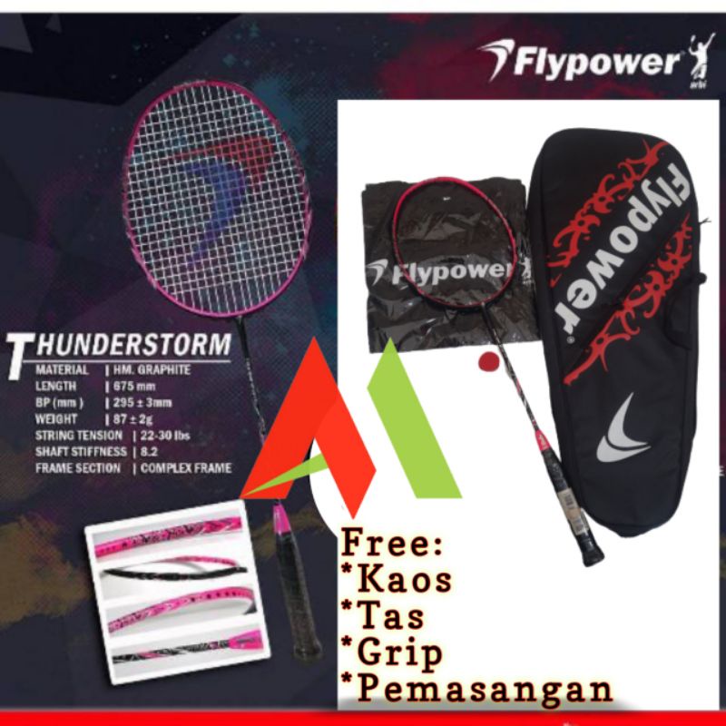 Jual Raket Badminton Flypower THUNDERSTROM (ORIGINAL) | Shopee Indonesia