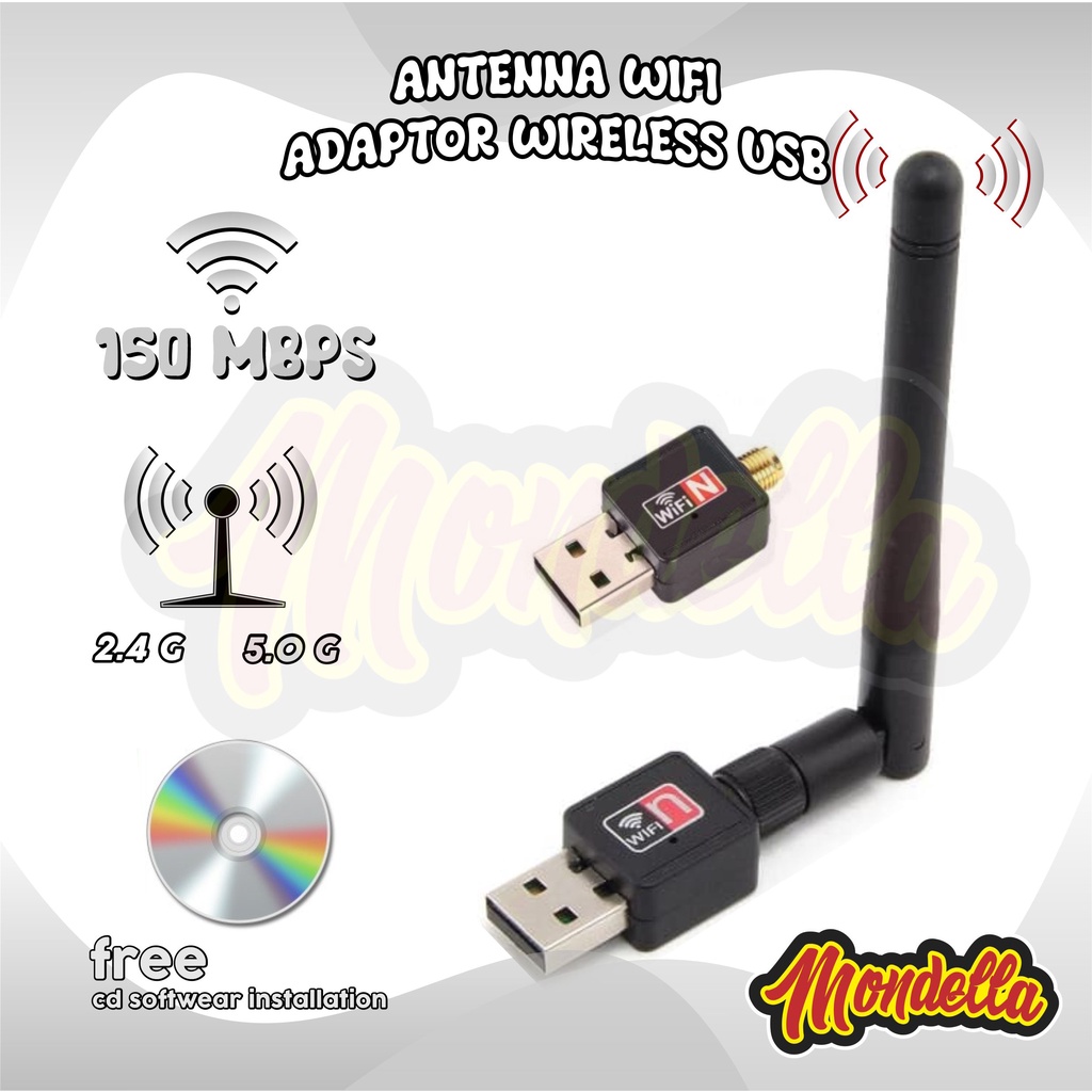 Jual Dongle ANTENA Adaptor WiFi Wireless USB Adapter Receiver Antenna PC Laptop Grade A MONDELLA ...