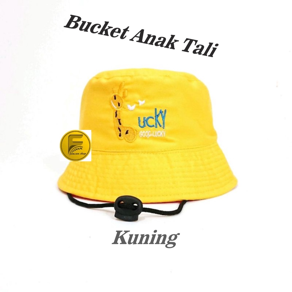 Jual Fauzan - Topi Bucket Anak Bordir Good Lucky Ada Tali / Bucket Anak ...