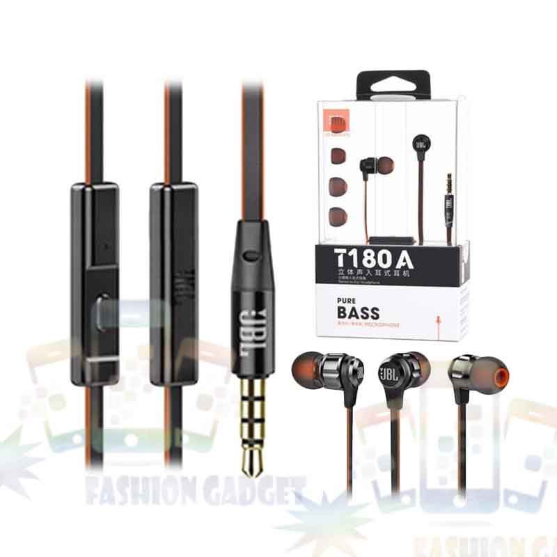Jual Handsfree Earphone JBL T180A Headset ORIGINAL JBL With Mic For ...
