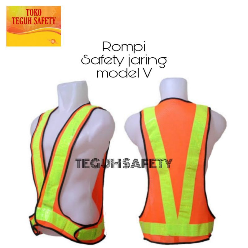 Jual Rompi safety model V / rompi jaring V / rompi proyek / rompi ...