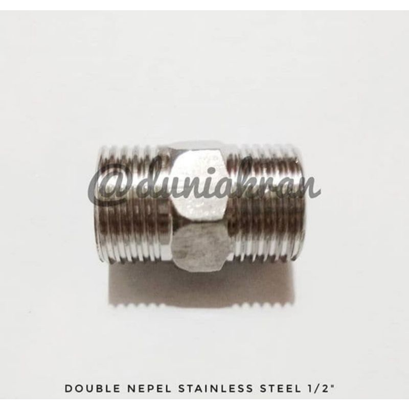 Jual DOUBLE NEPEL 1/2" 3/4" 1/2"-3/4" STAINLESS STEEL DOBEL NEPEL SAMBUNGAN AVANI | Shopee Indonesia