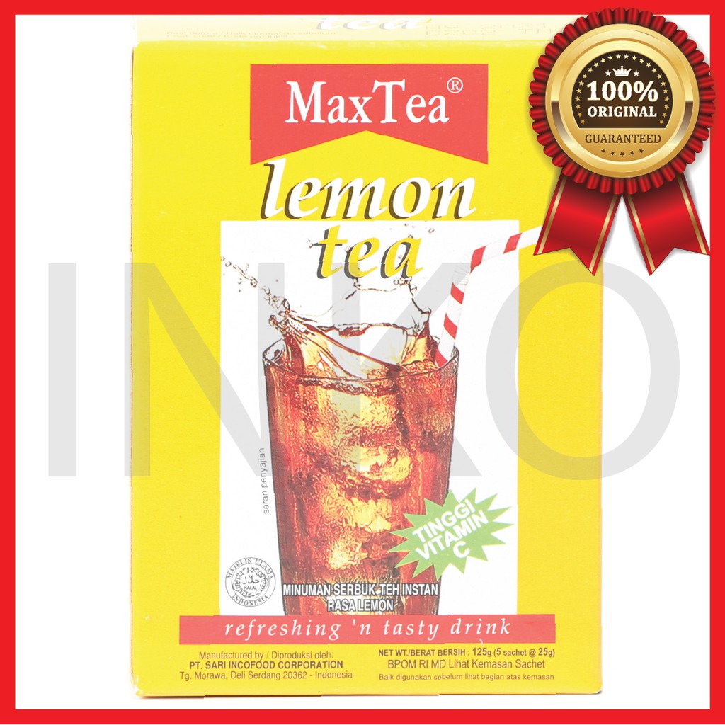 Jual MAXTEA LEMON TEA MINUMAN SERBUK TEH INSTAN RASA LEMON 5X25GR | Shopee Indonesia