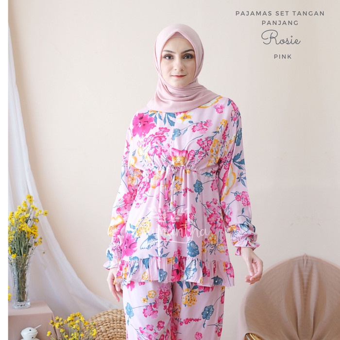 Jual Piyama Muslimah Pajamas Set Rosie BUSUI ( Tangan Panjang + Celana ...