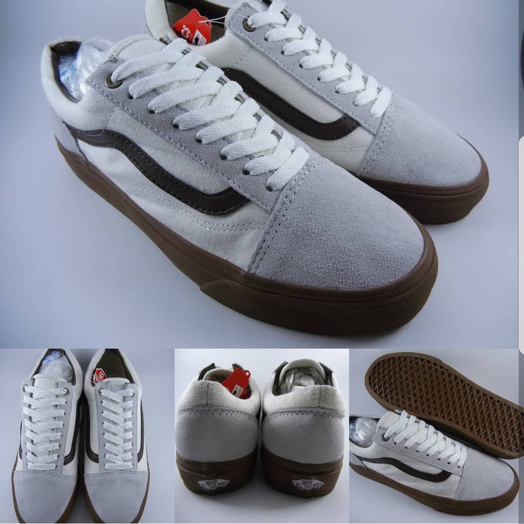 Jual Sepatu Kets Vans Old Skool Marshmallow Gum Off White Gumsole Putih ...
