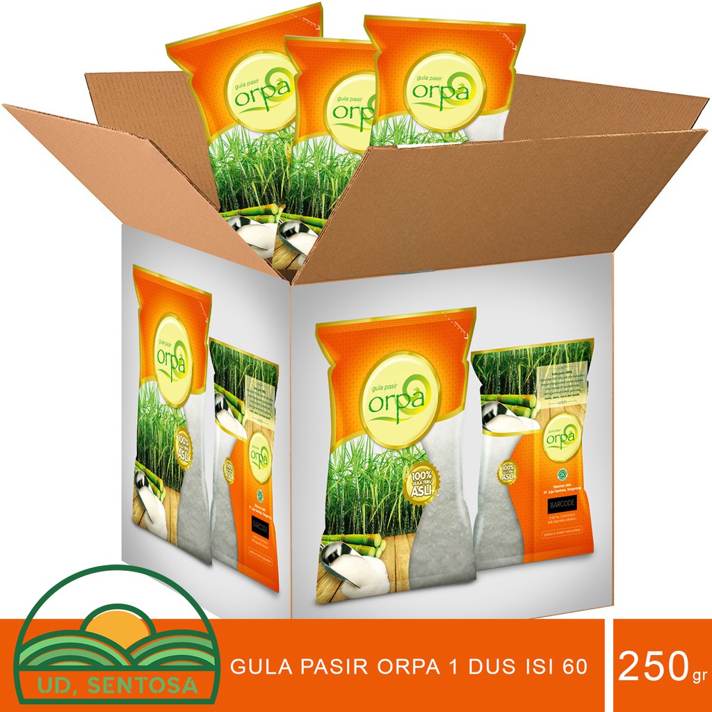 Jual GULA PASIR ORPA Karton isi 60 @250gr | Shopee Indonesia