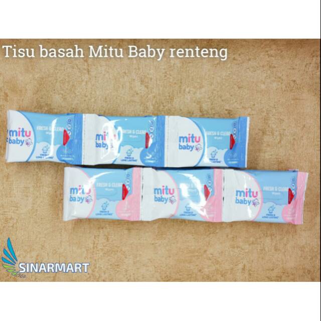 Jual TISSUE BASAH MITU BABY 12S SACHET / RENCENG | Shopee Indonesia