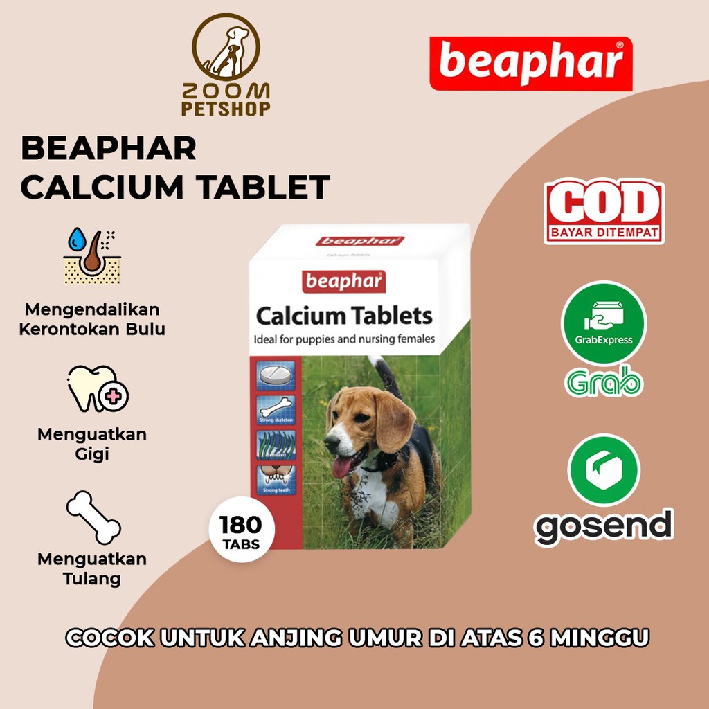 Jual Beaphar Calcium 180 Tablets Vitamin Kalsium Anjing 180 tablet ...
