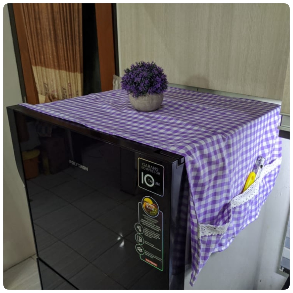 Jual TAPLAK KULKAS / Tutup Kulkas 6 Saku Estetik Hiasan RENDA Rajut ...