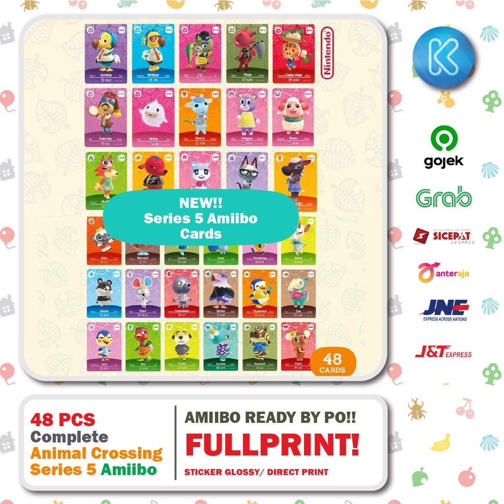 Amiibo Cards 48 Pcs ACNH Mini NFC Villager Cards For Animal Crossing Series 5 Switch Animal ...