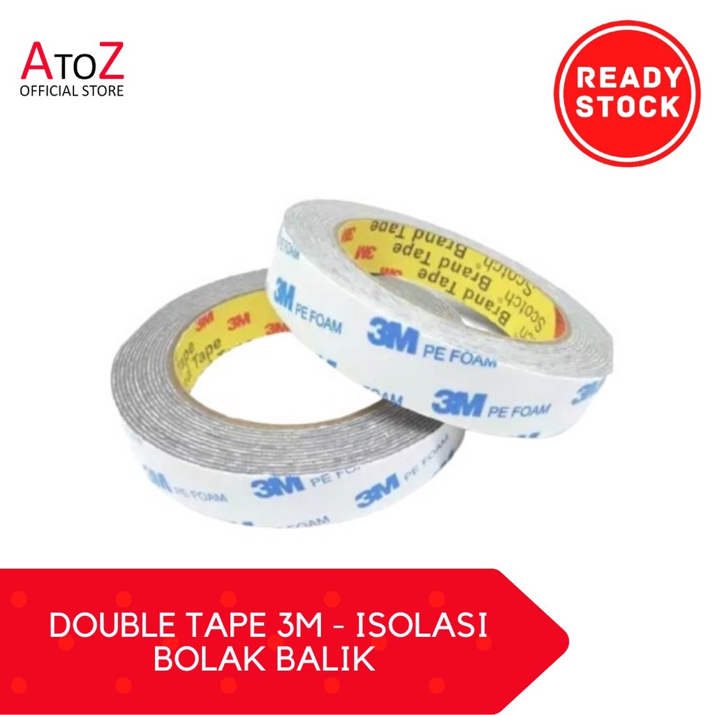 Jual DOUBLE TAPE 3M - ISOLASI BOLAK BALIK besar putih | Shopee Indonesia