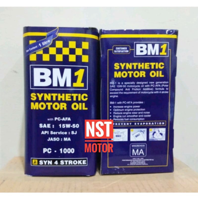 Jual Oli BM1 PC 1000 4T Sae 15W50 1 Liter Oli Motor Sport Original Asli BM1 | Shopee Indonesia