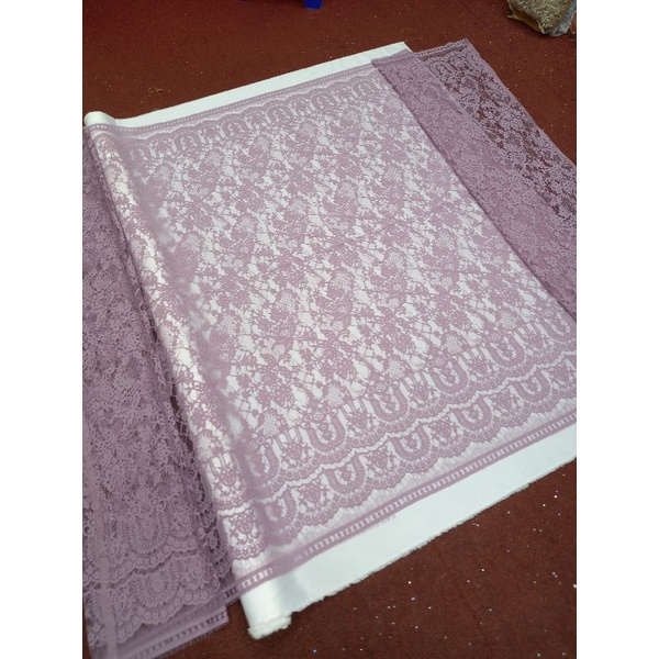 Jual kain brokat semi francis per panel/bahan brukat kebaya pesta ...