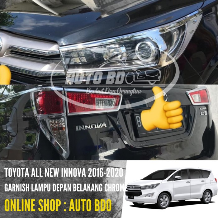 Jual Paket Garnish Garnis List Lampu Depan + Belakang All New Innova 2016 | Shopee Indonesia
