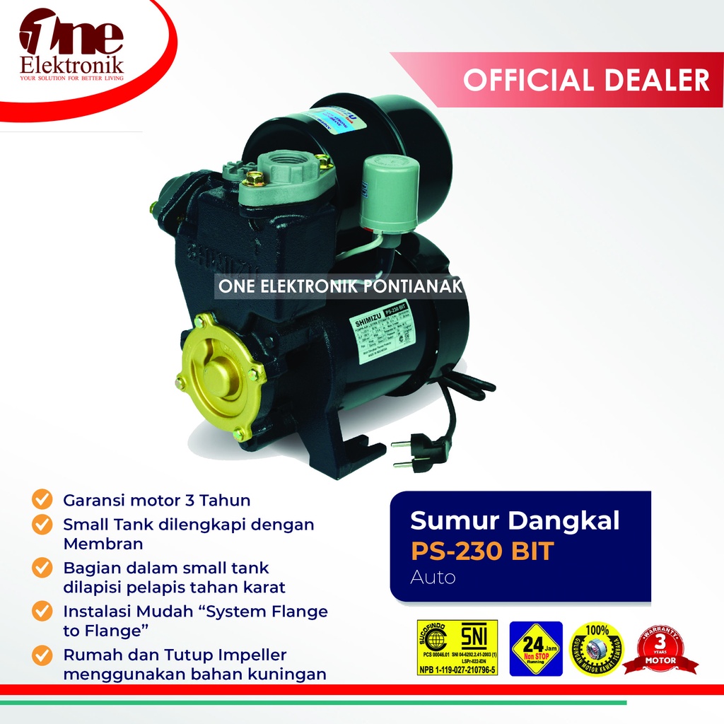 Jual Pompa Air Otomatis Ruko 3 Lantai Shimizu 200watt PS 230 BIT ...