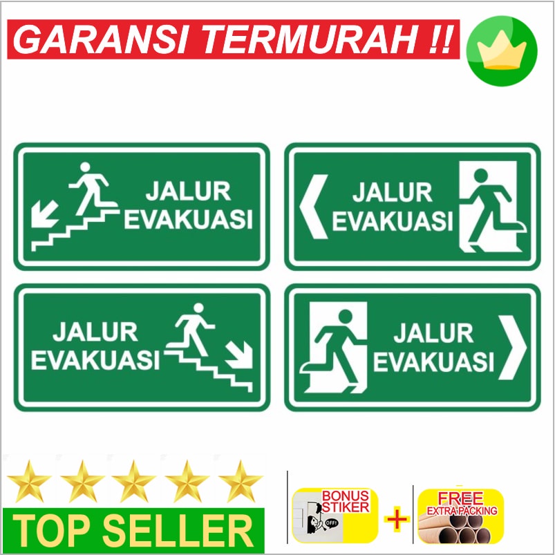 Jual Promo Rambu Sign Jalur Evakuasi 40cm x 20cm Rambu K3 Plat ...