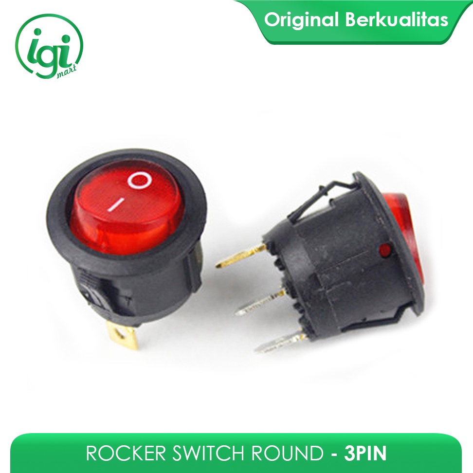 Jual ROCKER SWITCH ROUND 3 PIN - SAKLAR ON OFF BULAT 3 PIN | Shopee ...