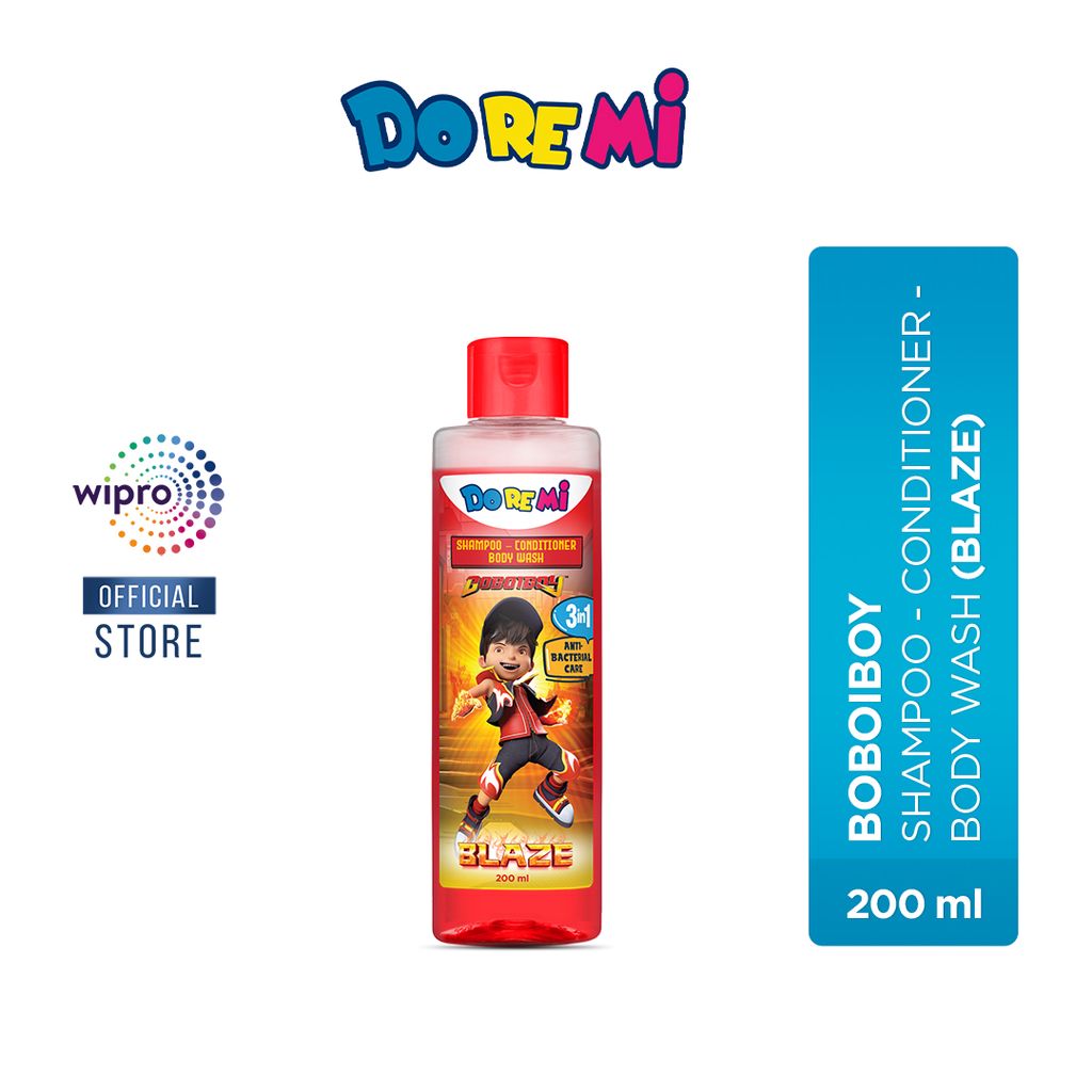 Jual Doremi BoBoiBoy 3in1 Antibacterial Care Blaze 200ml - Shampoo, Conditioner & Body Wash ...
