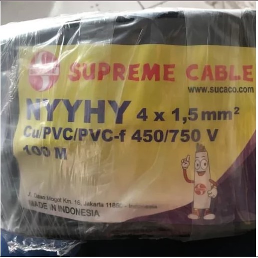 Jual Kabel NYYHY / Kabel Serabut 4x1.5mm / 4x1.5 mm Hitam Meteran | Shopee Indonesia