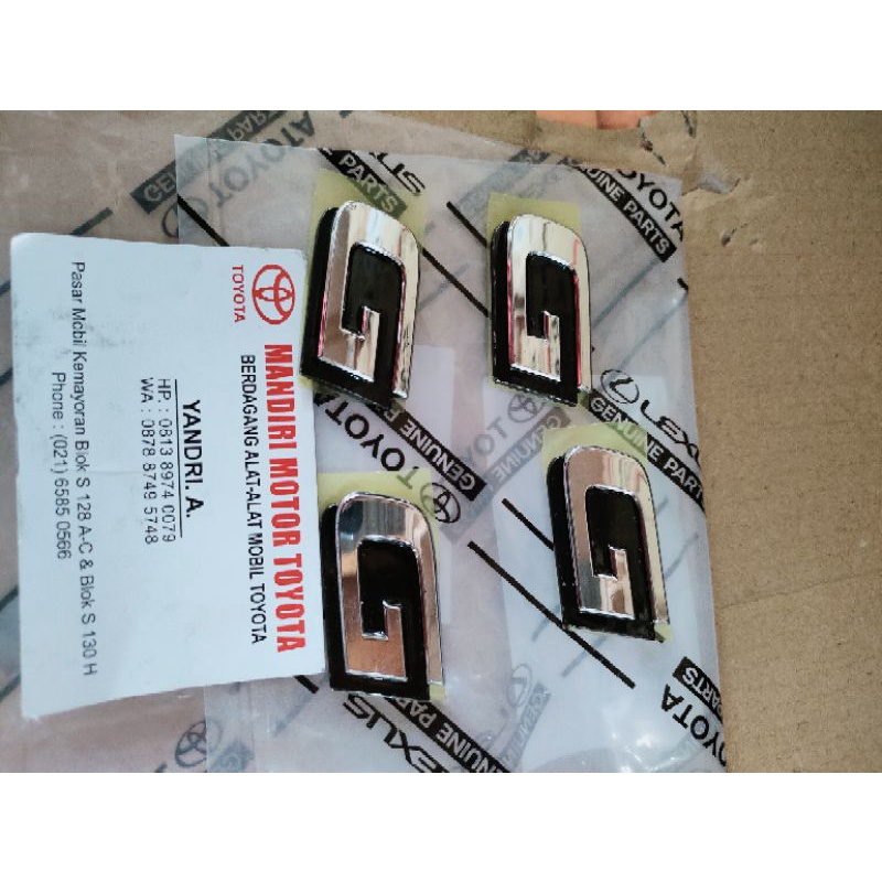 Jual Emblem G Yaris,Vios,Camry Altis Sienta ori Gress baru ready ya bos ...