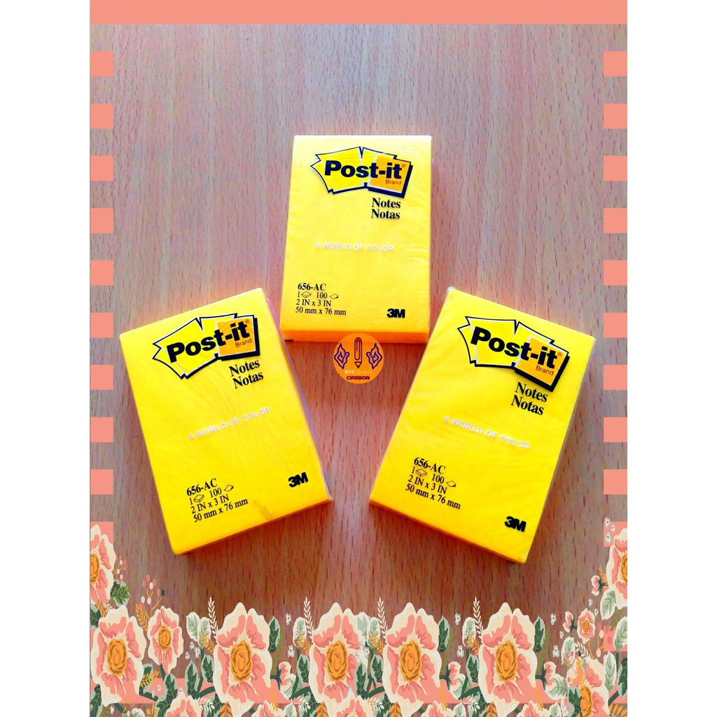 Jual Kertas Memo Kuning 3M 656 Post It AC 2”x3” 100L Yellow | Shopee ...