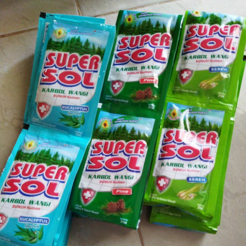 Jual SUPER SOL KARBOL SACHET 1 RENCENG ISI 12 SACHET X 25 ML | Shopee ...