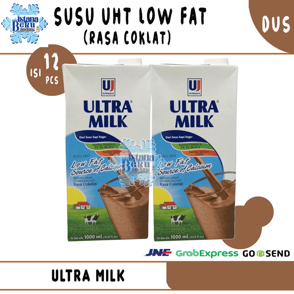 Jual Ultra Milk Low Fat Cokelat 1000ml (1 Dus = 12 Pcs) | Shopee Indonesia