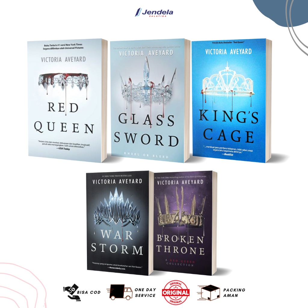 Jual Novel Fantasi The Red Queen Trilogy by Victoria Aveyard (Glass ...