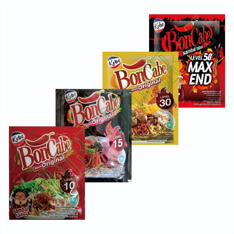 Jual BonCabe Level 10 15 30 50 Max End Sachet 4,5 Gram | Shopee Indonesia