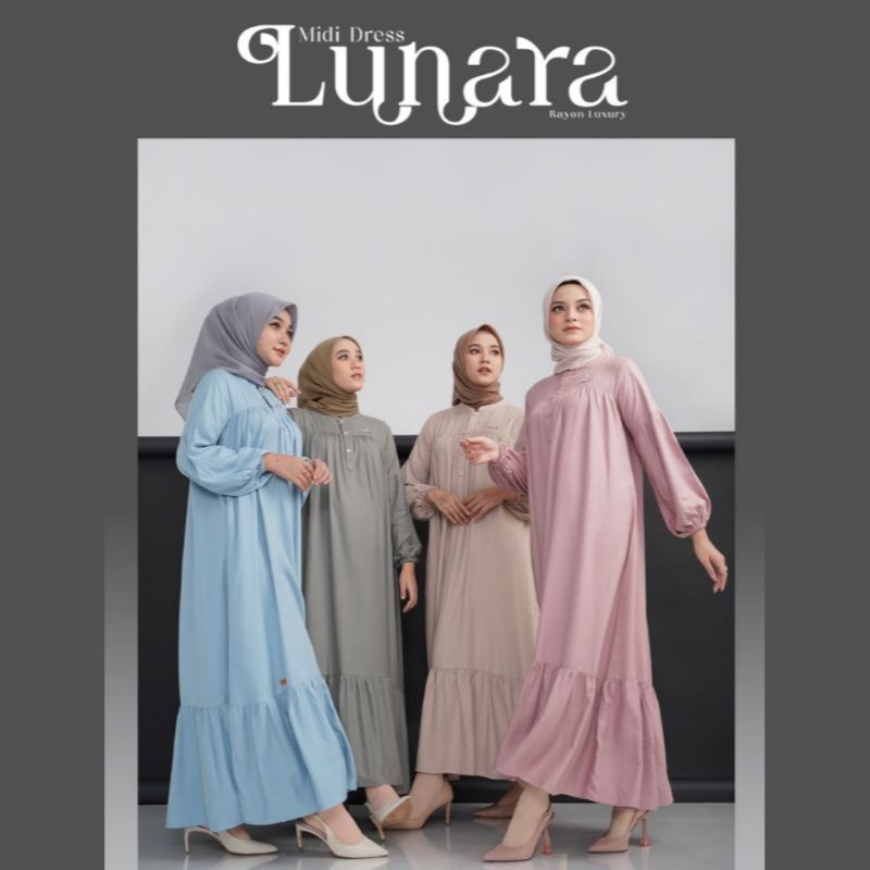 Jual MD101| [PART 2] LUNARA MIDI DRESS by Nadheera Luxury [ NEW - ND Plain Series ] Midi ...