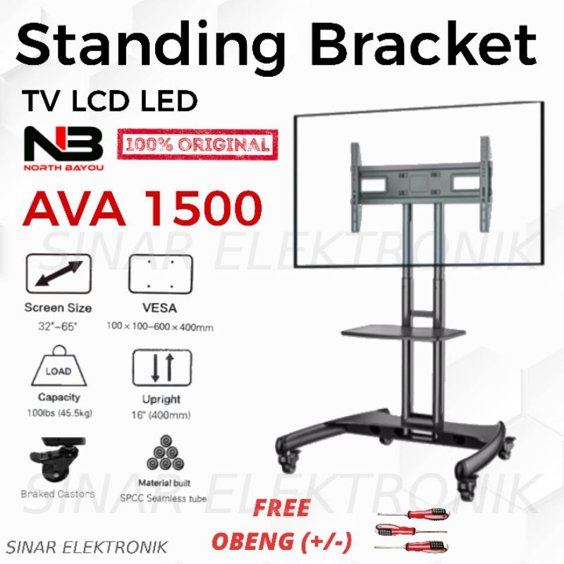 Jual STANDING BRACKET TV LCD LED MONITOR AVA 1500 UKURAN 32-75 INCH ORIGINAL | Shopee Indonesia