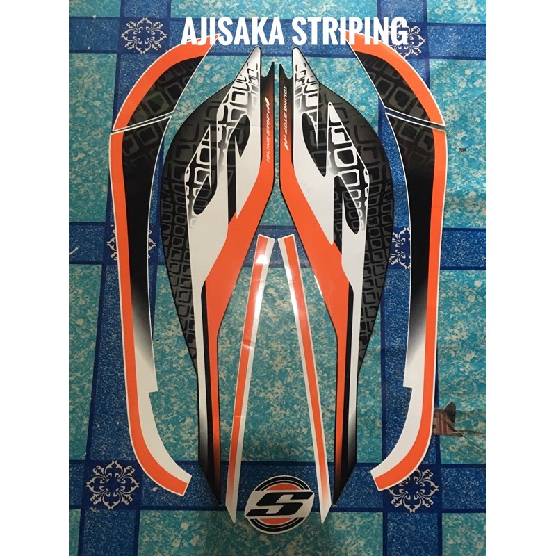 Jual striping sticker lis les scoopy fi sporty 2019 2020 putih oren ...